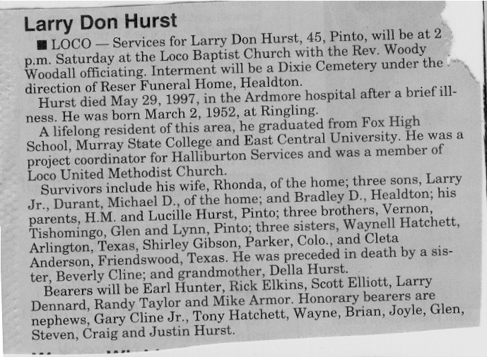HURST, LARRY DON SR.